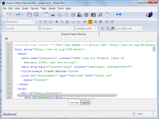 BlueGriffon: HTML5 and CSS3 Supported WYSIWYG Editor